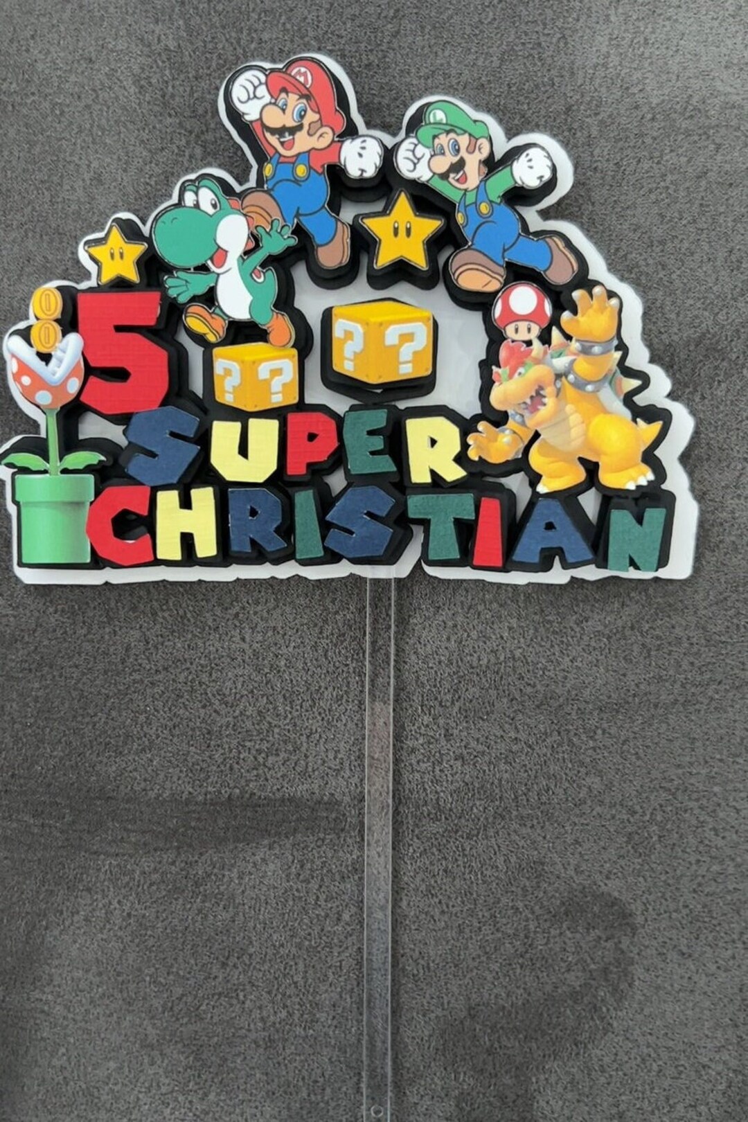 Mario Custom Cake Topper Super Mario Bros Party Decoration - Etsy