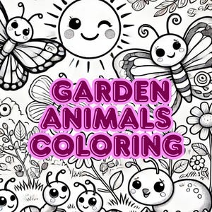 3-in-1 Kids Printable Coloring Book Bundle – Unicorns, Garden Animals ...