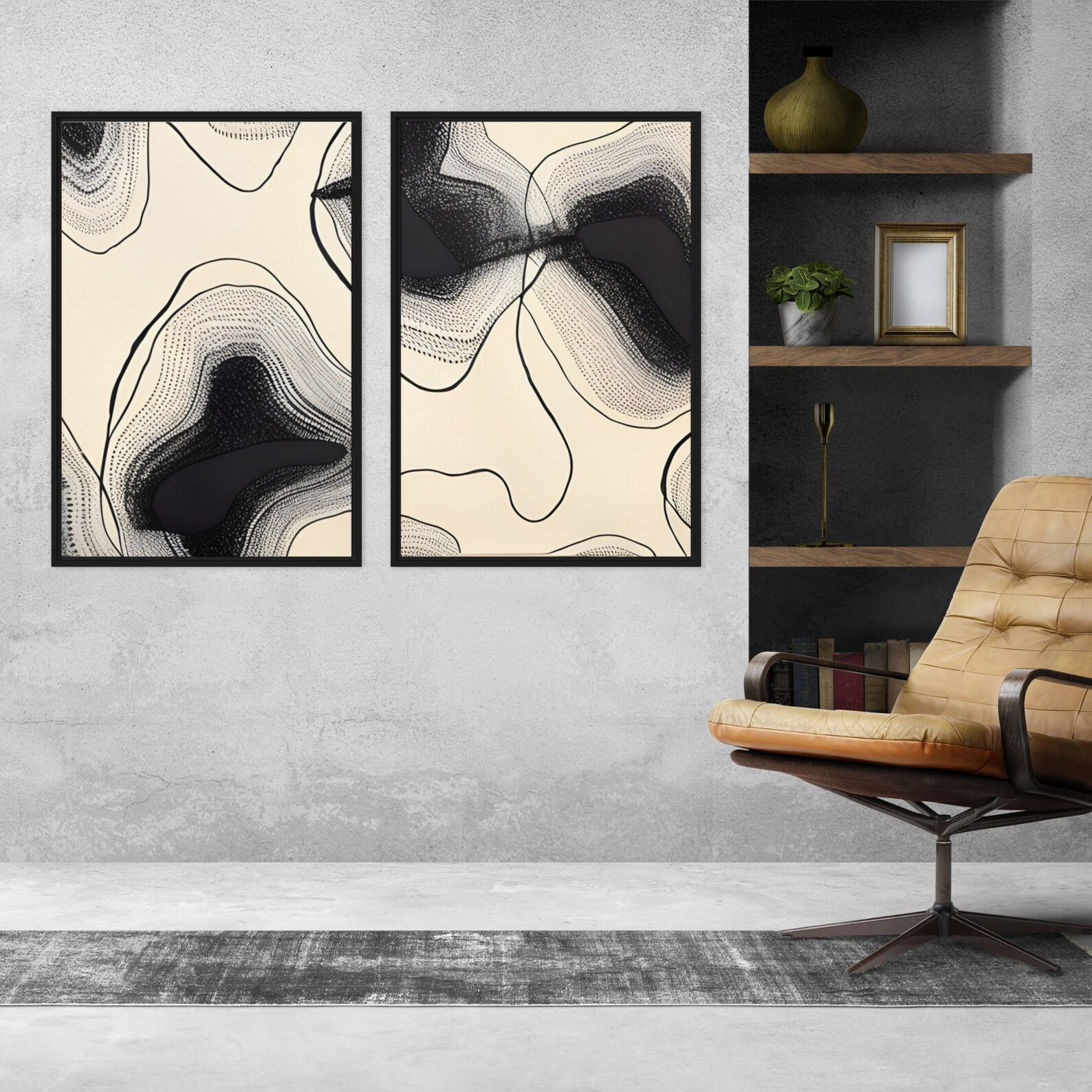 Serene Forest Duo - Contemporary Pine Tree Framed Canvas Art - Etsy