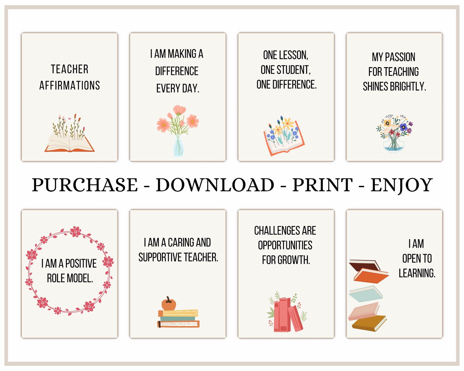 Teacher Affirmation Cards Printable, Back to School Gift, Teacher ...