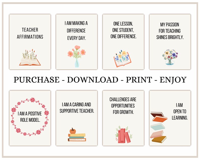 Teacher Affirmation Cards Printable, Back to School Gift, Teacher ...