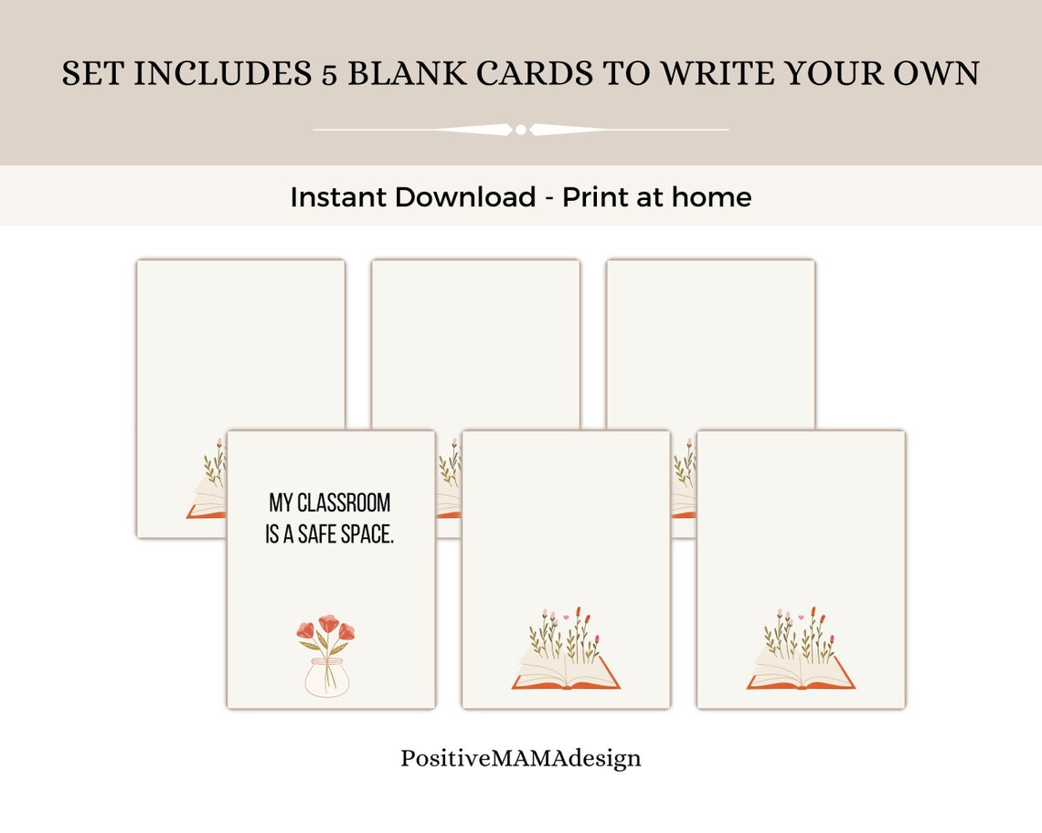 Teacher Affirmation Cards Printable, Back to School Gift, Teacher ...