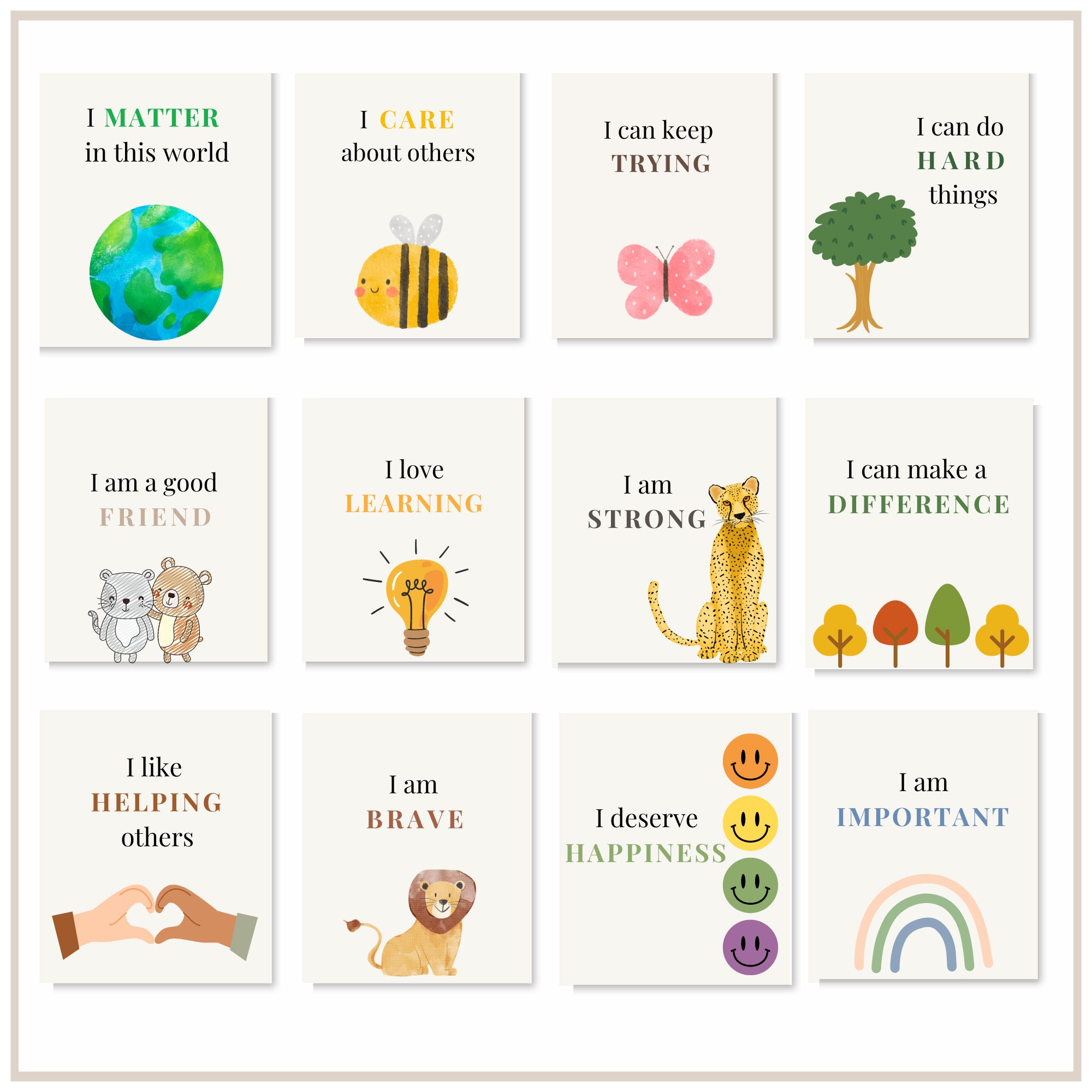 Kids Affirmation Cards Printable, Back to School Affirmations ...