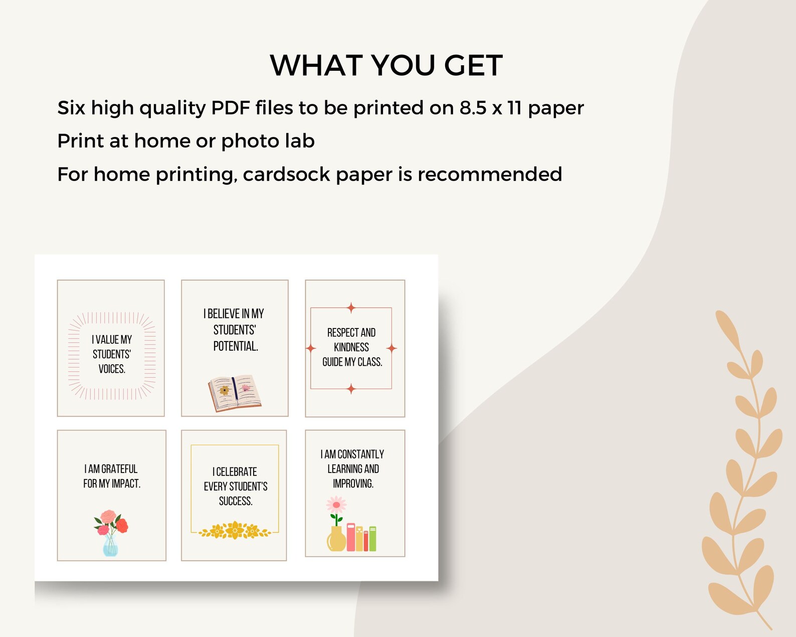 Teacher Affirmation Cards Printable, Back to School Gift, Teacher ...