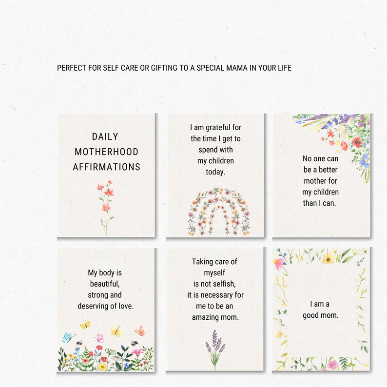 Motherhood Affirmation Cards Printable, Positive Affirmations for ...