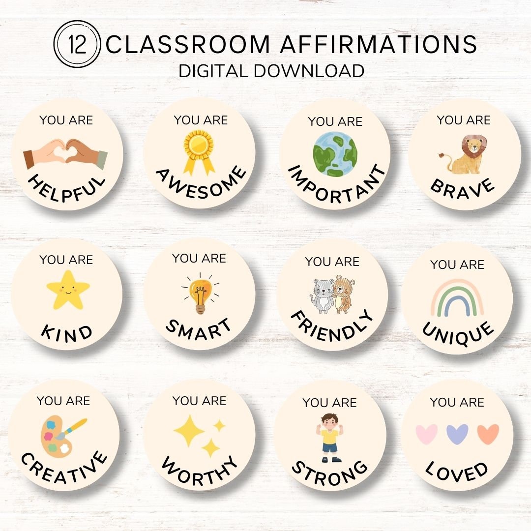 Classroom Printable Affirmations Homeschool Affirmations - Etsy