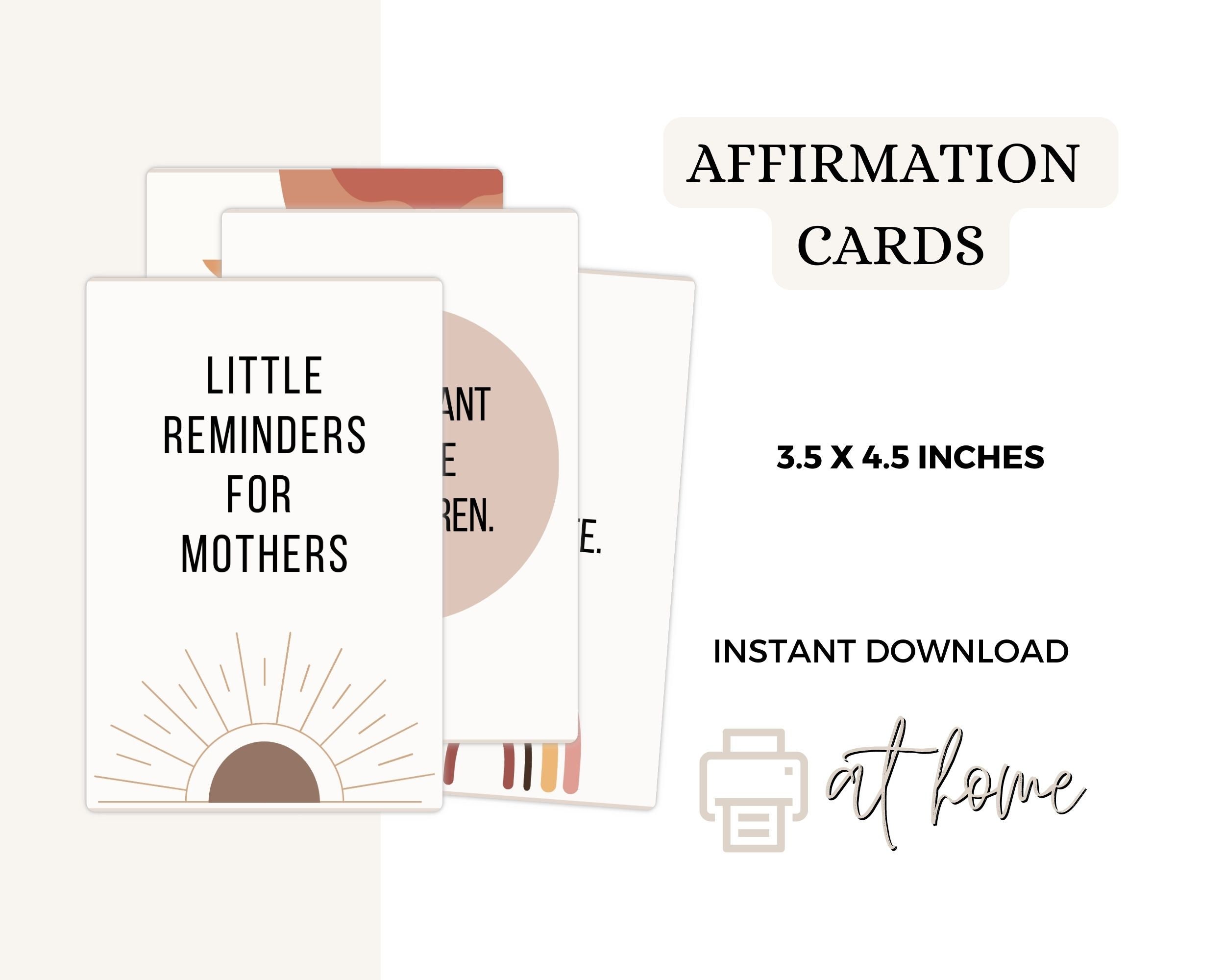 Motherhood Affirmations/reminders Cards Printable, Positive ...