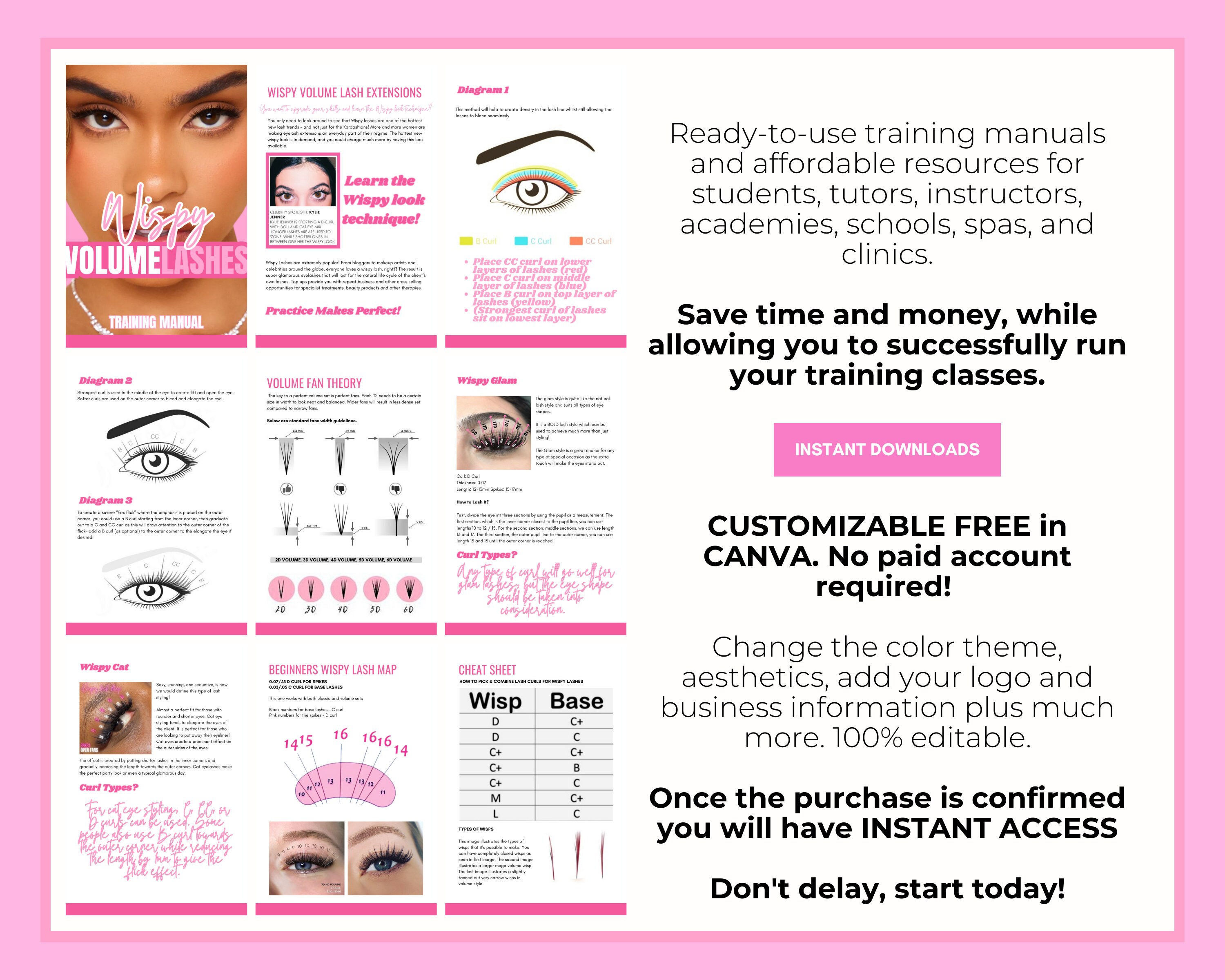 Wispy Volume Lash Training Manual, Lashes Certificate, Lash Tech ...