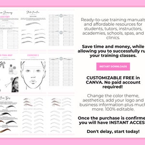 Editable Microblading Strokes Practice, Brow Hair, Transition Patterns ...