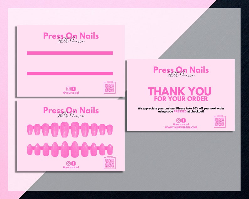 Press on Nails, Press on Nails Card Template, Stick the Nails on the ...