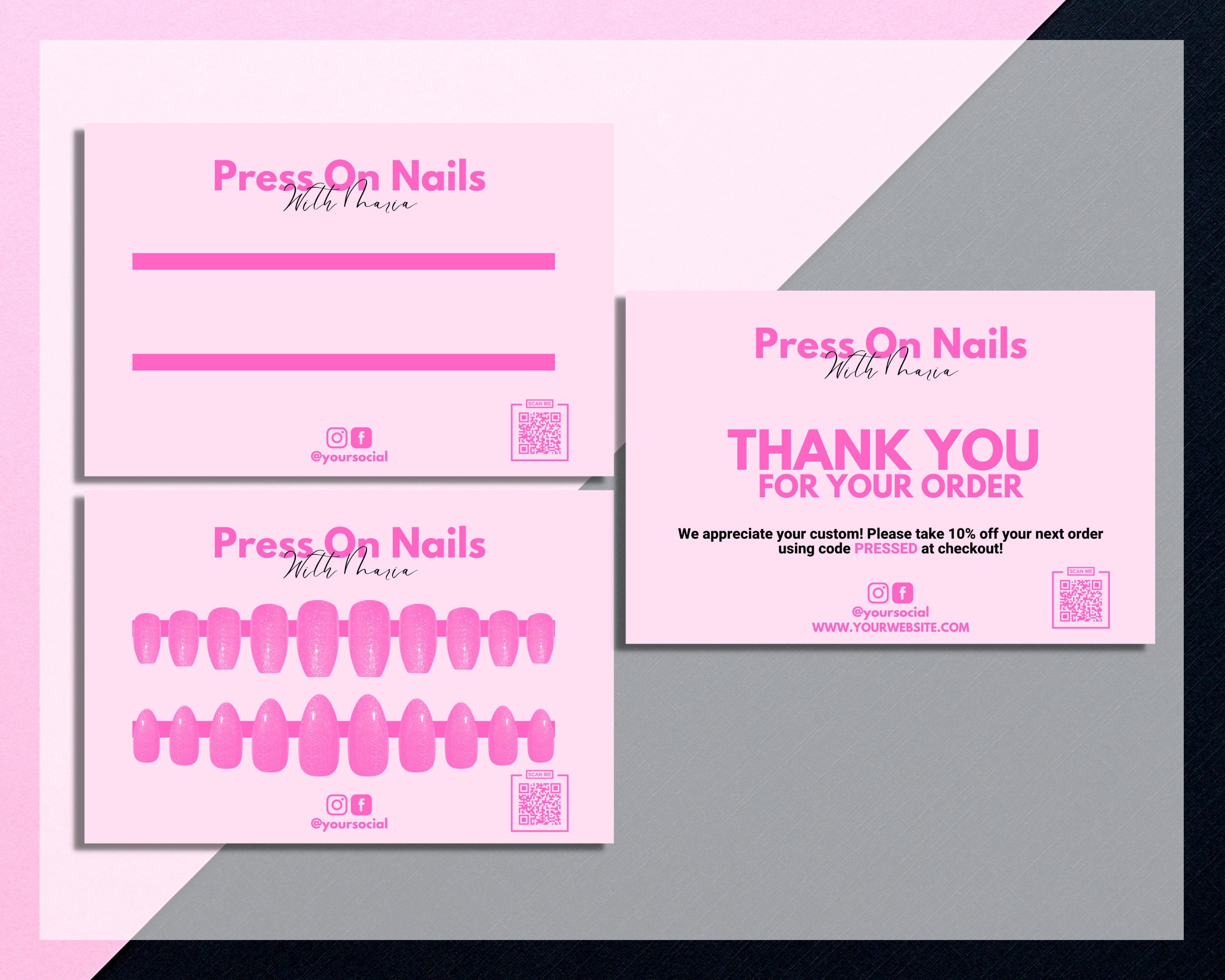 Press on Nails, Press on Nails Card Template, Stick the Nails on the ...