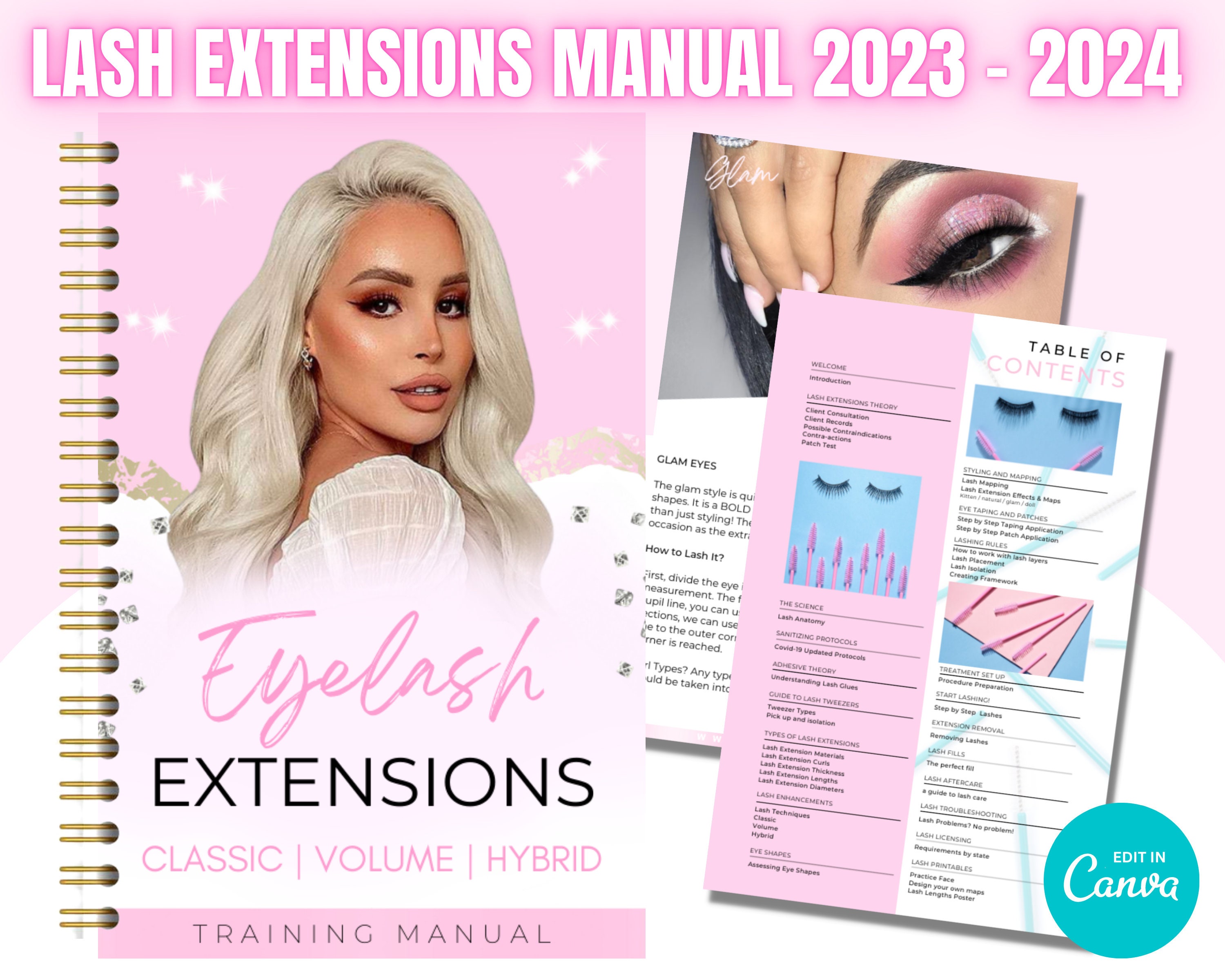Lash Manual, Eyelash Training Manual, Classic, Volume, Hybrid, Lash ...