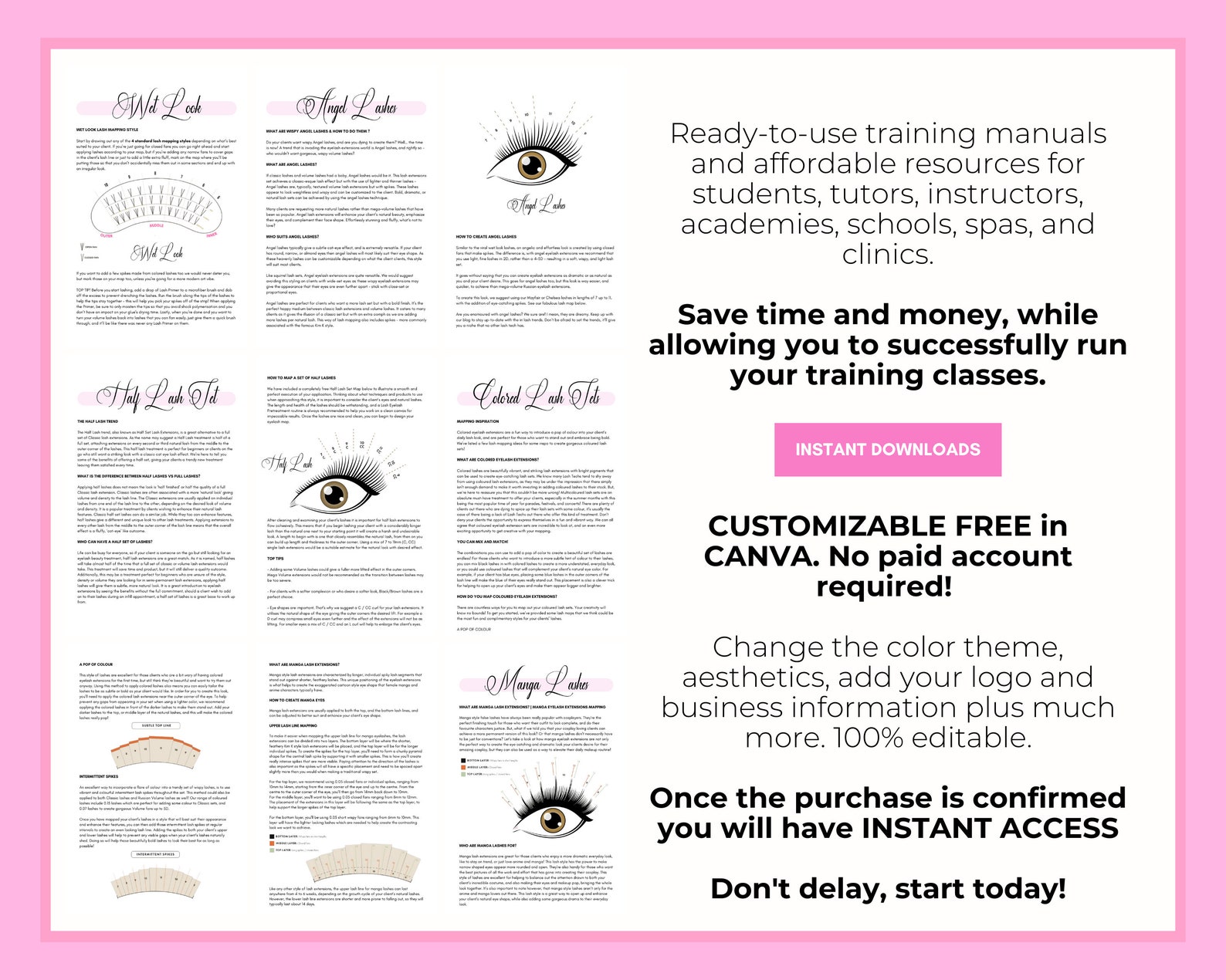 Lash Mapping for Lash Techs, Lash Maps, Eyelash Extensions Lash Mapping Guide, Lash Maps PDF ...