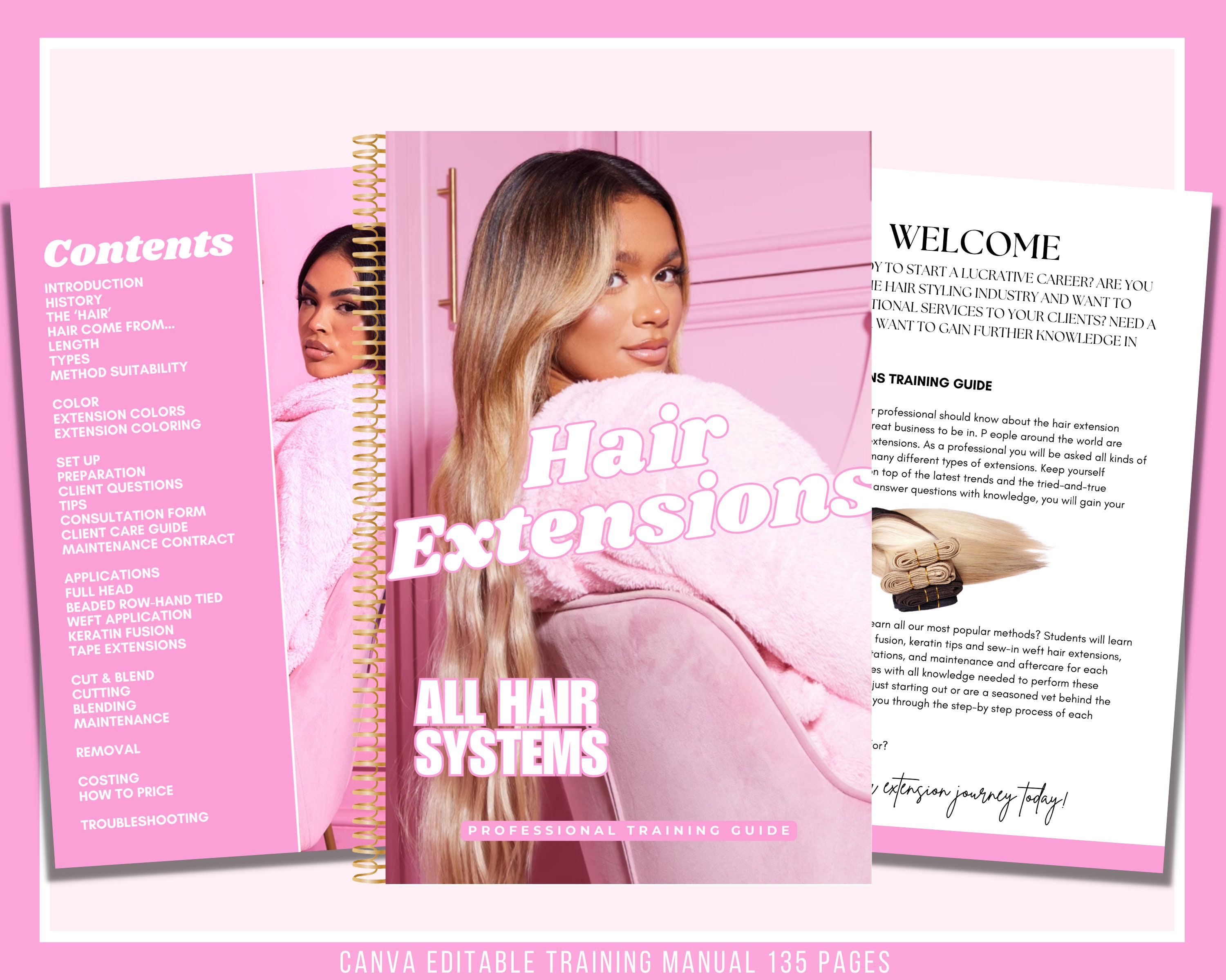 Hair Extensions Training Manual, All Systems, Methods (canva Ebook) - Etsy