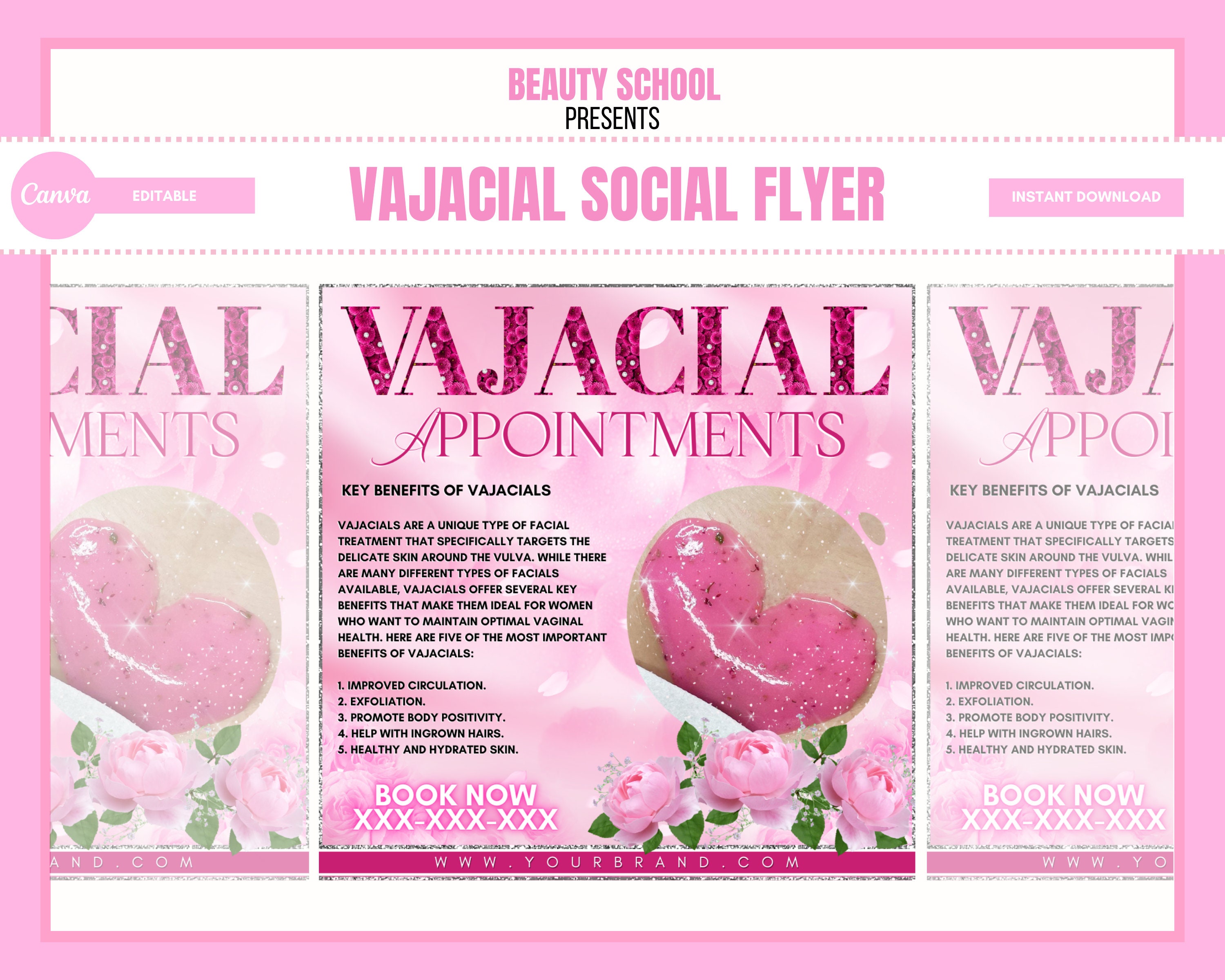 Vajacials Flyer, Vajacial Social Flyer, Instagram Flyer, Vajacials Template, Instant Download ...
