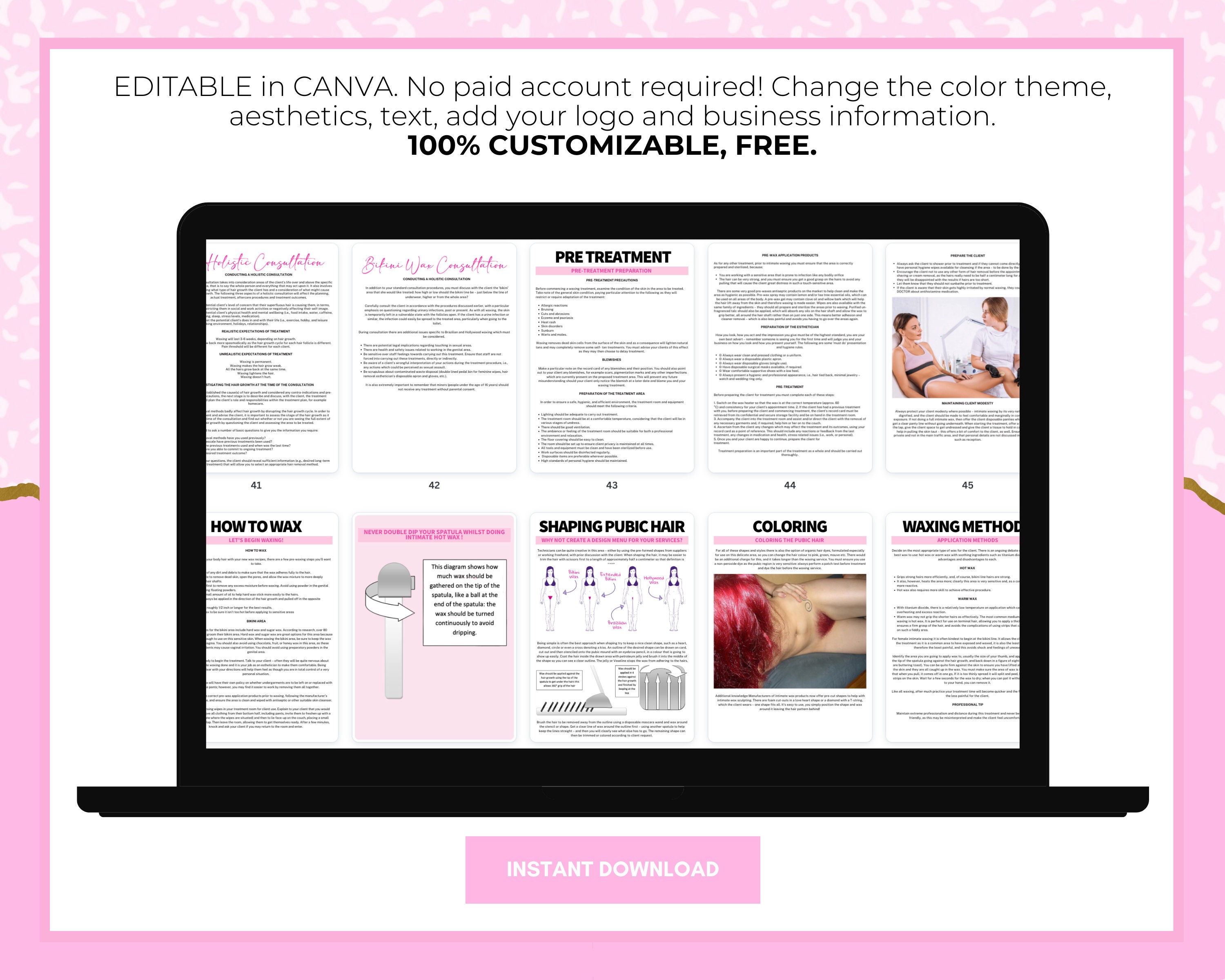 Intimate Waxing Training Manual Bikini Wax Manual Female Wax - Etsy