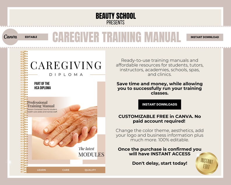 Diploma in Caregiving Manual, Introduction to Caregiving, Home Care ...