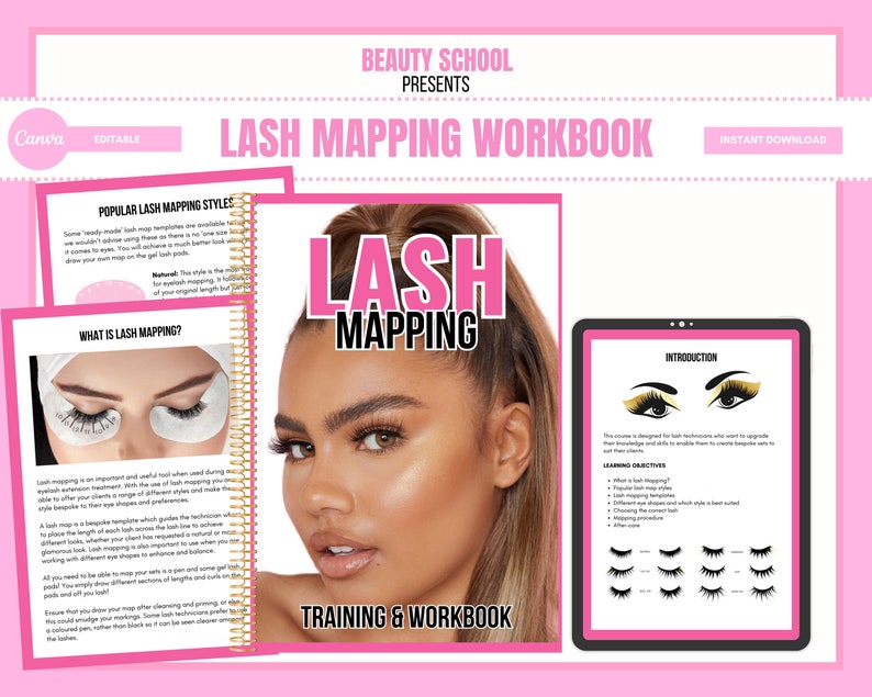 Lash Mapping Workbook, Lash Mapping Forms, Eyelash Extensions Practice, Student Lash Artist ...