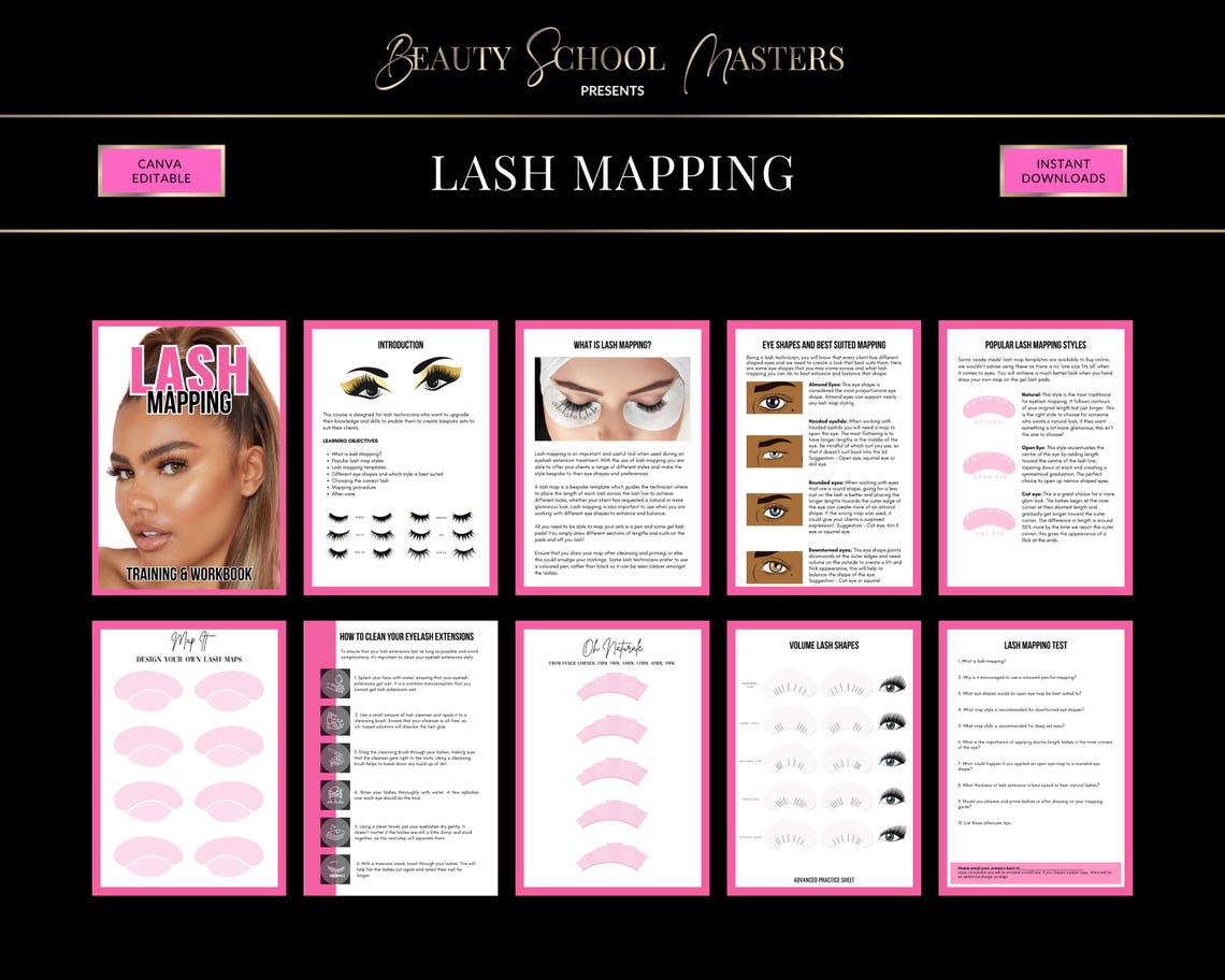 Lash Mapping Workbook, Eyelash Extensions Practice (PDF) - Etsy