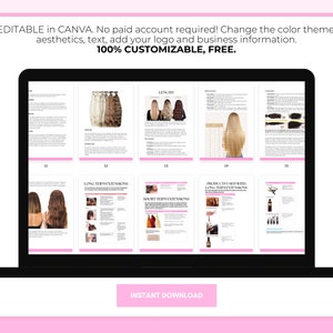 Hair Extensions & Braiding Training Manual, Editable in Canva (PDF ...