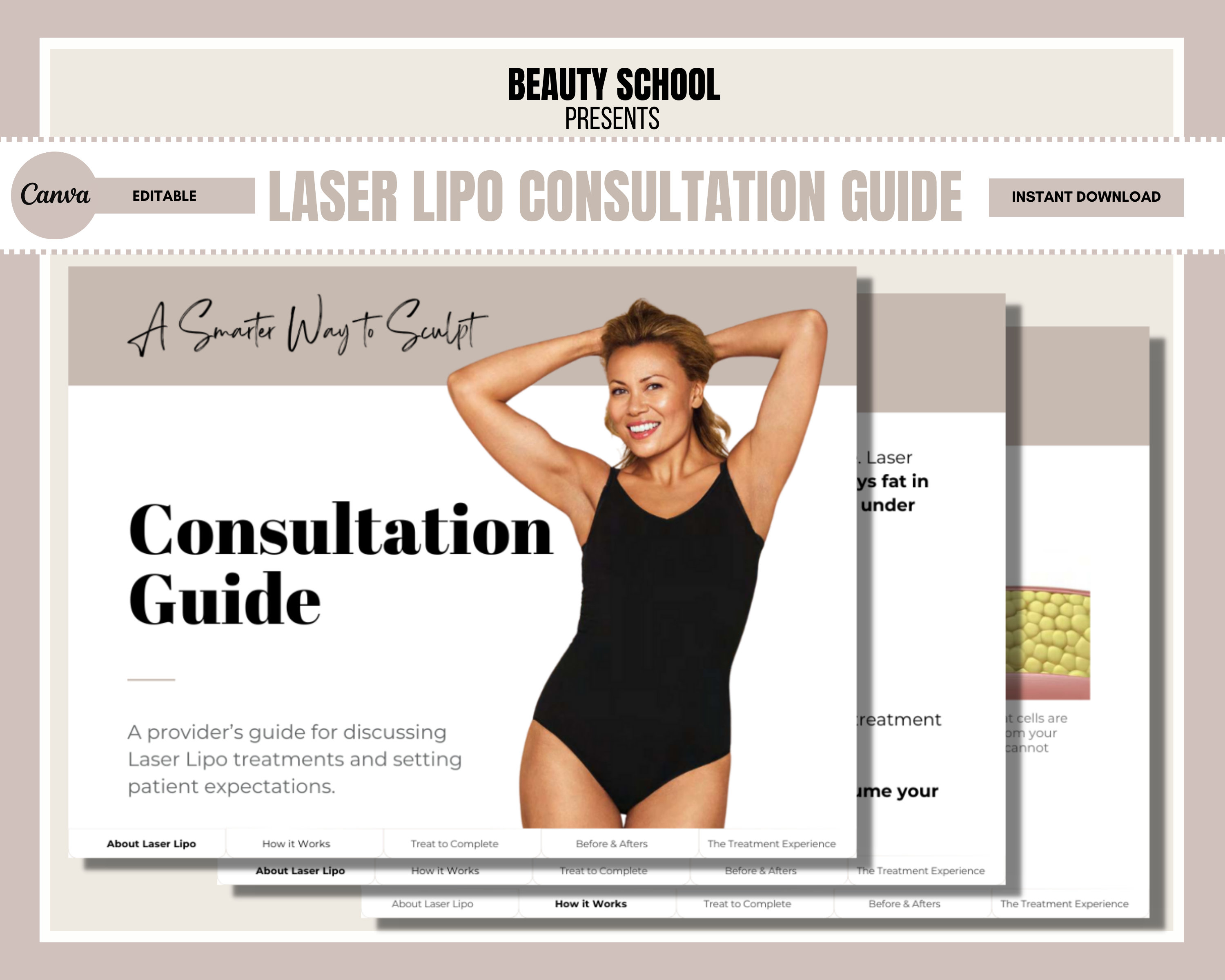 Laser Lipo Consultation Guide, Laser Lipolysis Sales Brochure, Client ...