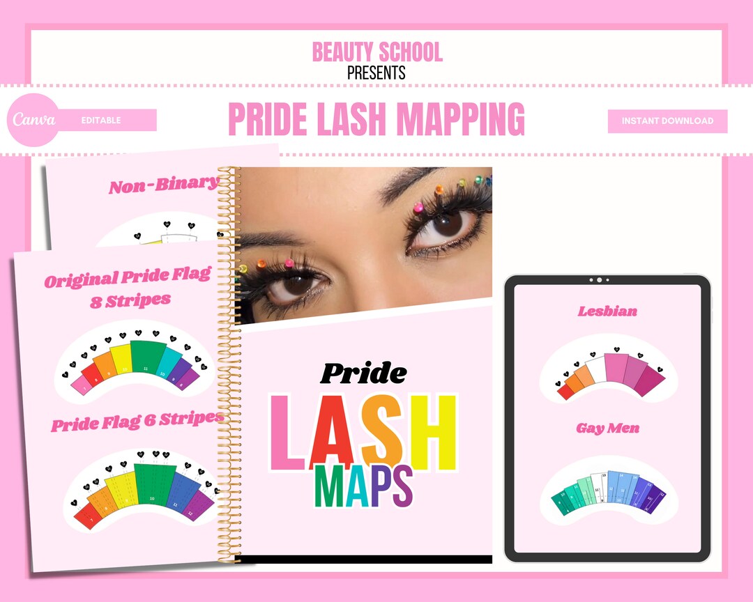 PRIDE Lash Mapping, Lash Mapping Forms, Eyelash Extensions Practice ...