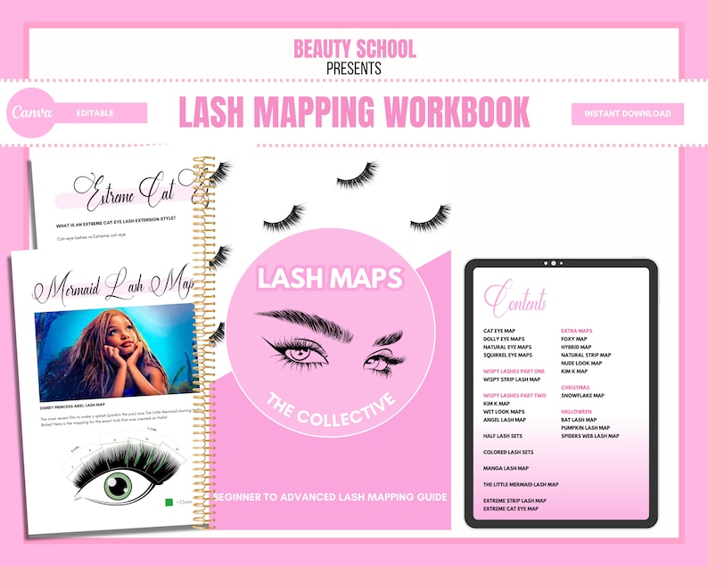 Lash Mapping for Lash Techs, Lash Maps, Eyelash Extensions Lash Mapping Guide, Lash Maps PDF ...