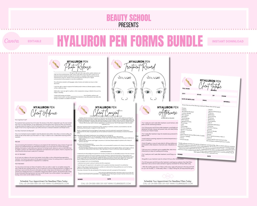 Hyaluron Pen Consent Forms, Hyaluron Pen Documents, Intake ...