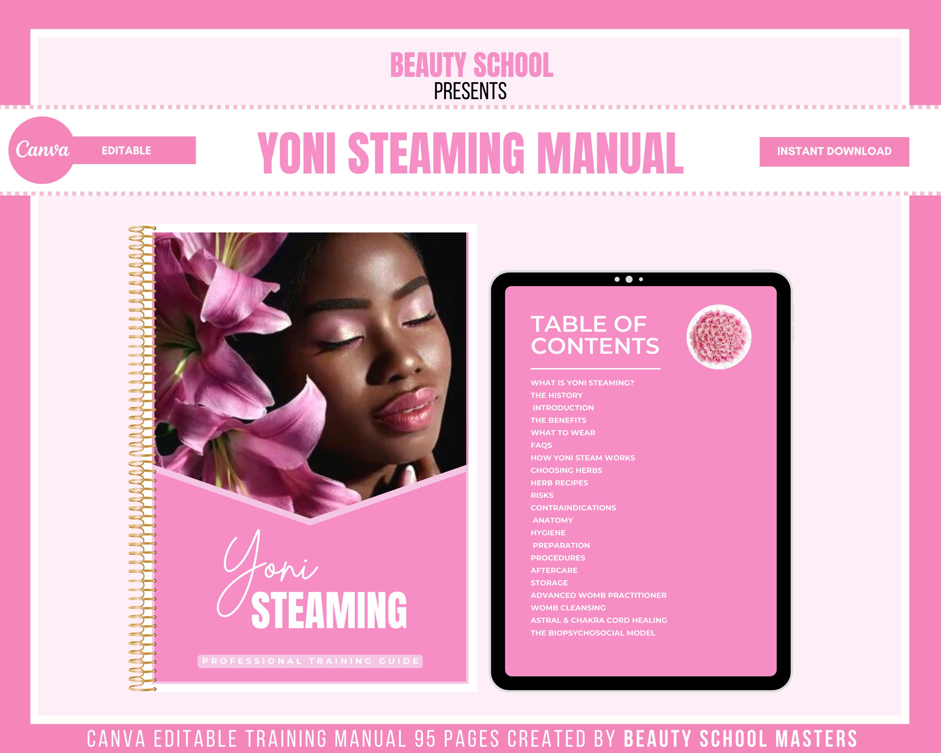 Yoni Steam Training Manual and Flyers, Yoni Consent Form, Vaginal Steaming, Yoni Steam Course ...