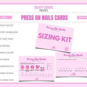 Press on Nail Sizing Kit, Press on Nails Chart Card, Press on Nails ...