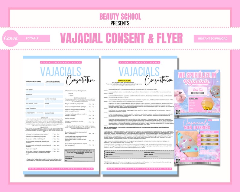 Vajacials Deluxe Training Course, Flyers, Forms, Training Manual, Includes Brazilian Waxing ...