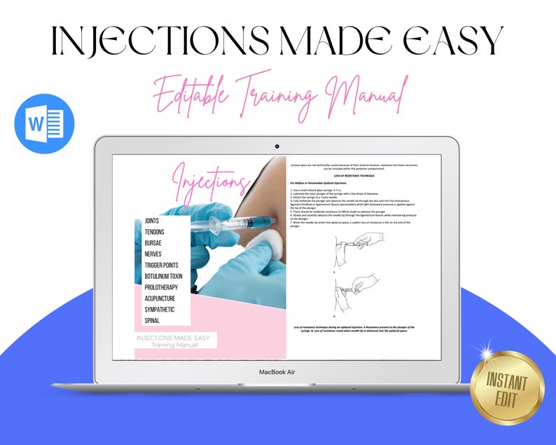 Injection Techniques, Easy Injections, Training Manual, Student Guide, Physician, Nurse ...
