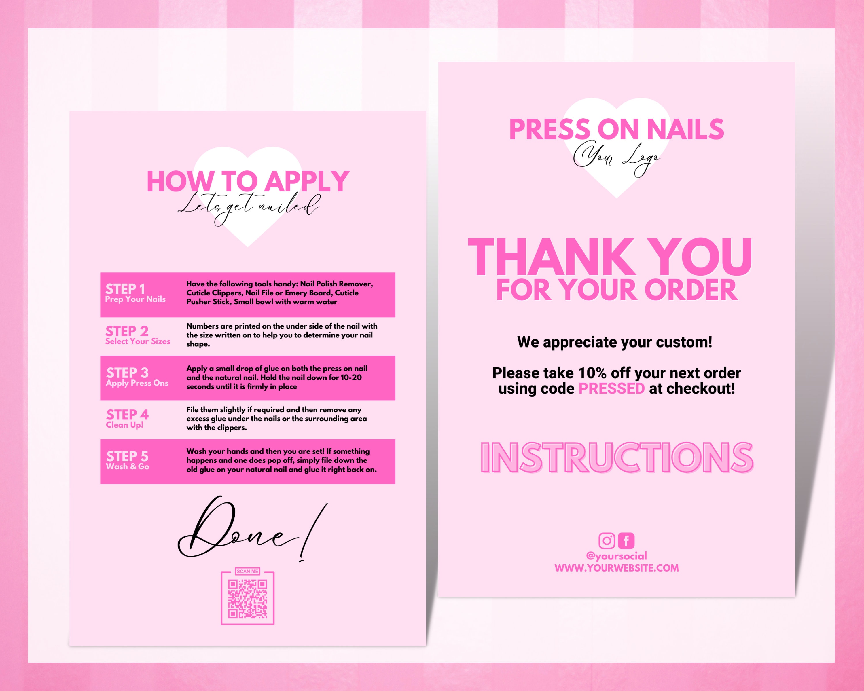 How to Apply Press on Nails Instructions, Press on Nails Guide, Press ...