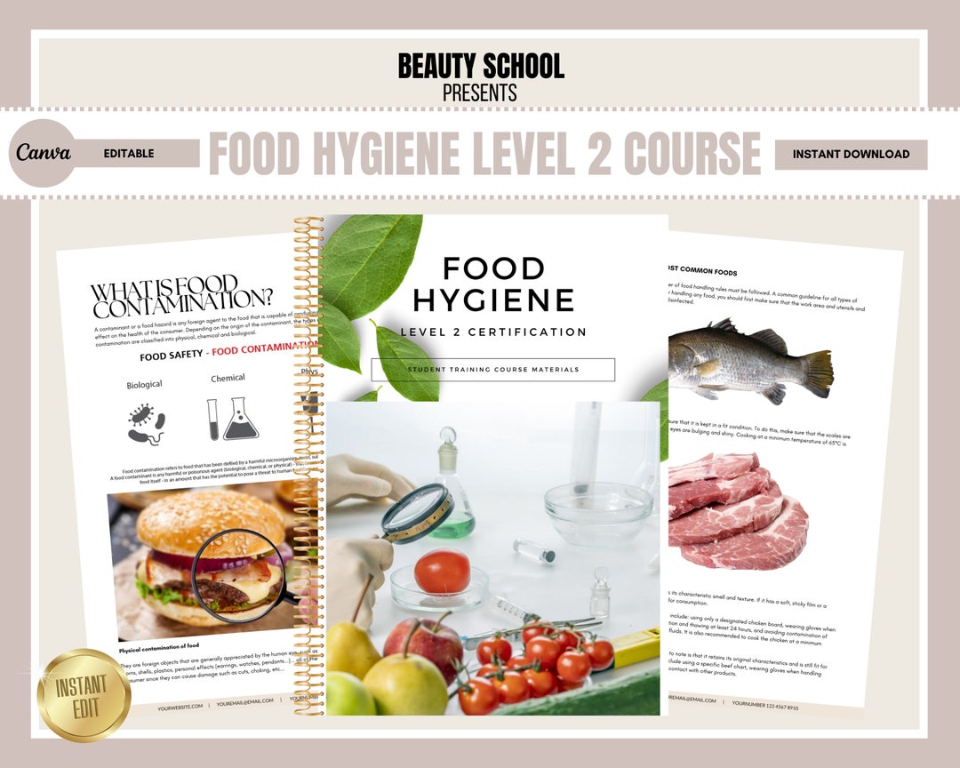 Food Hygiene Certification, Training Manual, Exam, Certificate, Food ...