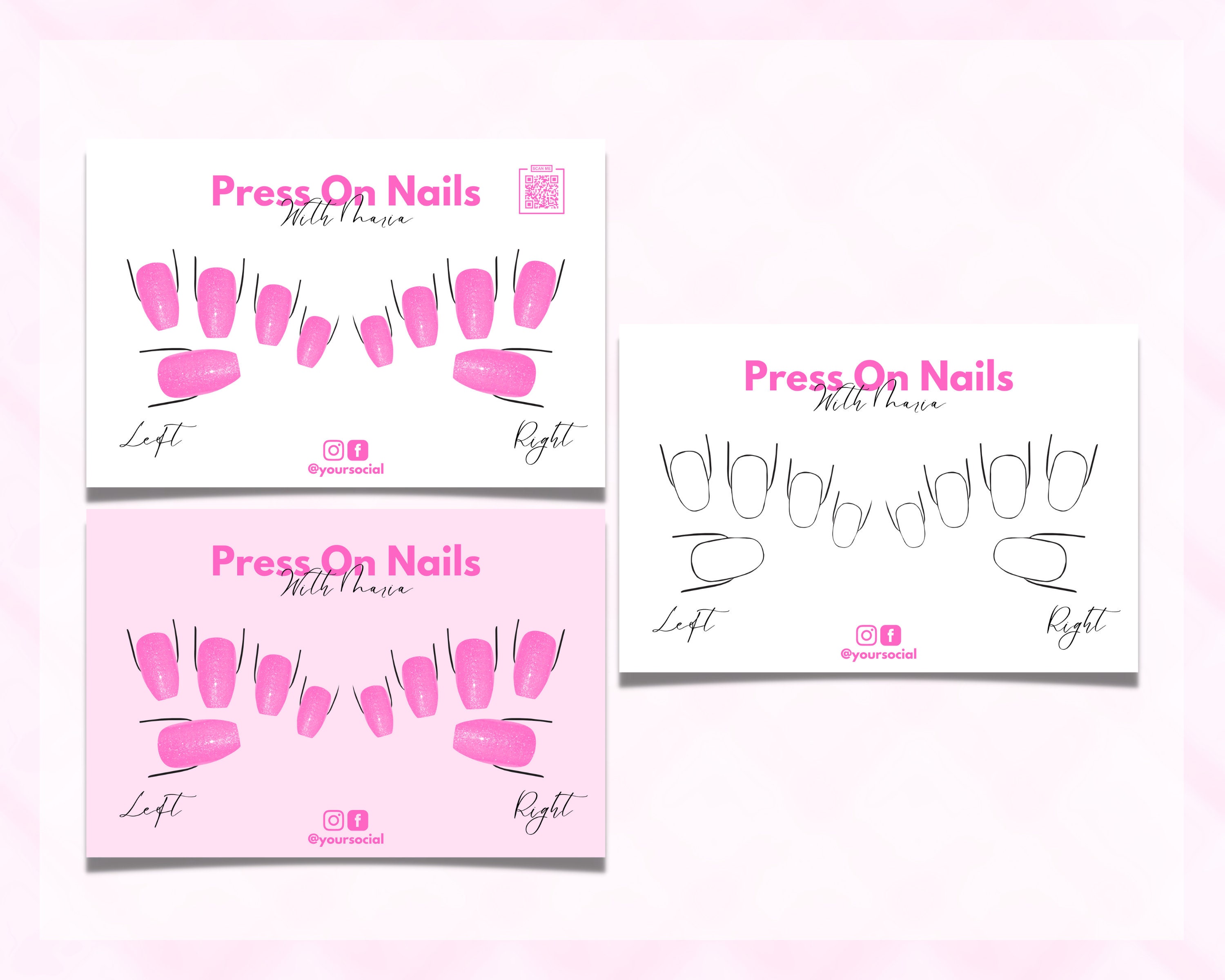 Press on Nails Template, Press on Nails Card Template, Stick the Nails ...