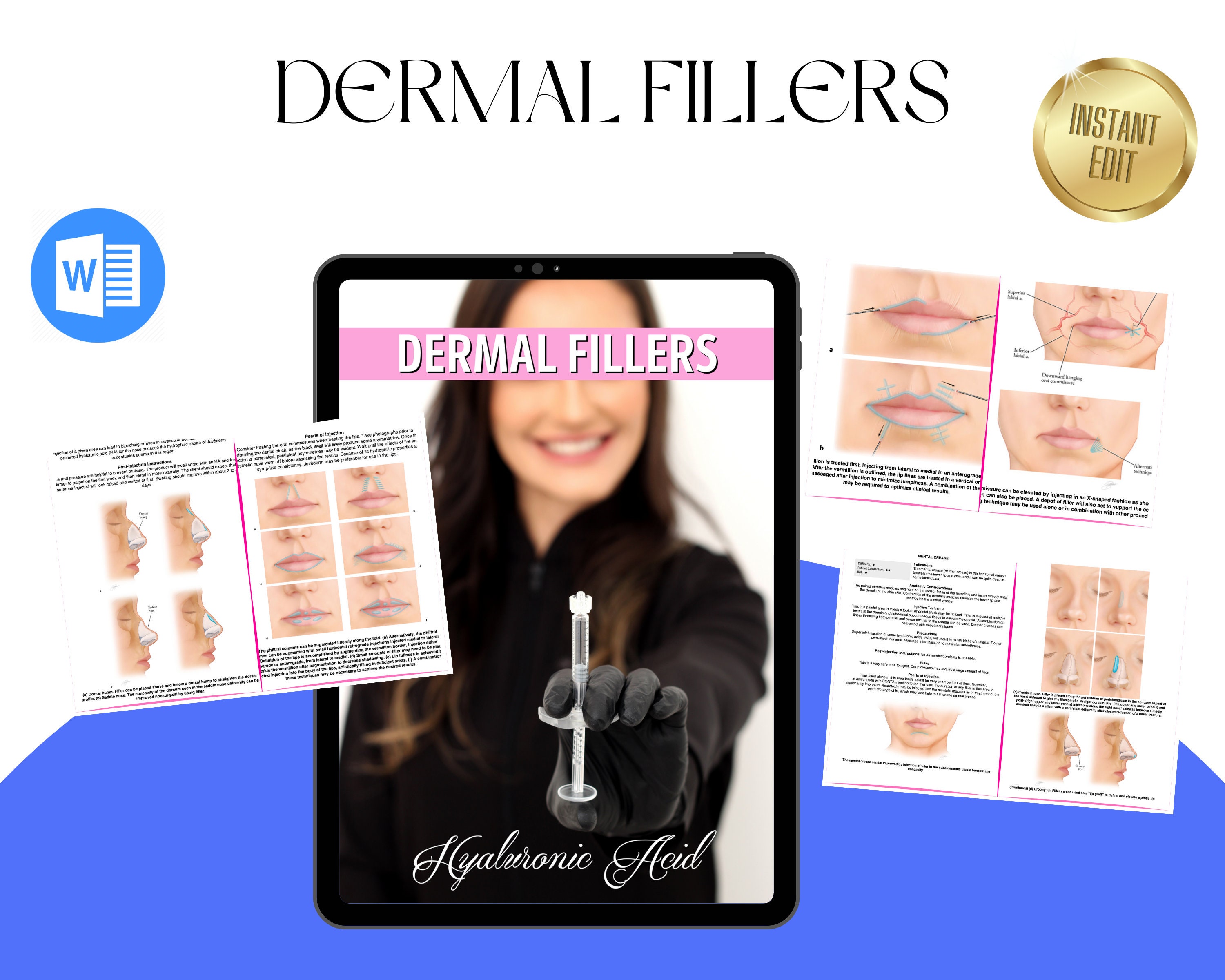 Dermal Fillers Training Manual Guide, Facial Fillers Editable Training ...