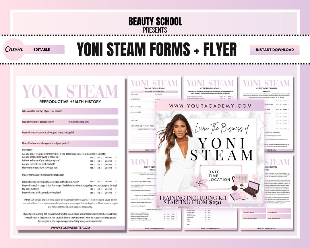 Yoni Forms, V Steam Forms, Yoni Practitioner, Yoni Care, Yoni Consent, Editable, Client Consent ...