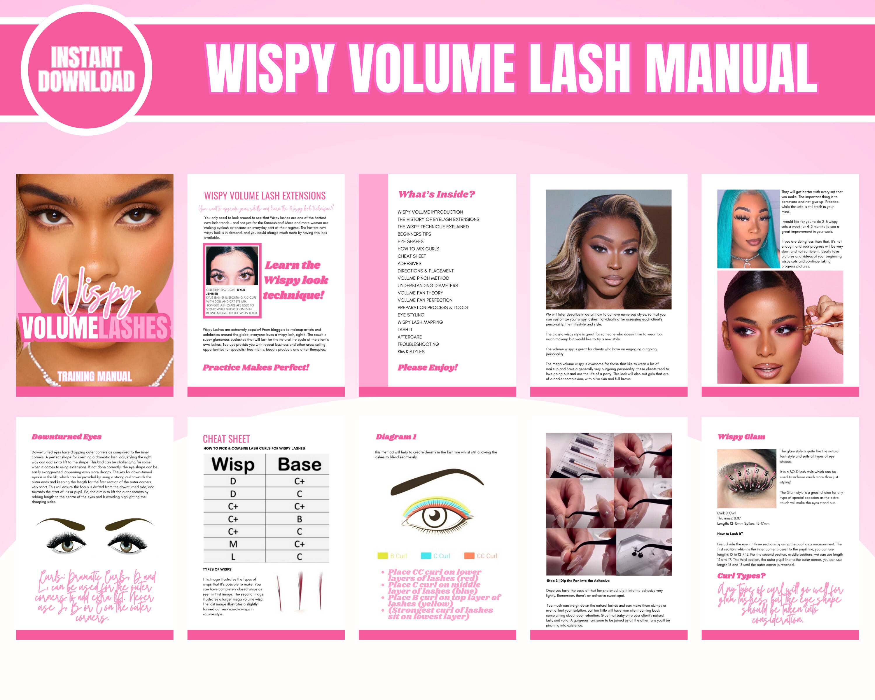 Wispy Volume Lash Training Manual, Lashes Certificate, Lash Tech Training, PDF Ebook, Student ...