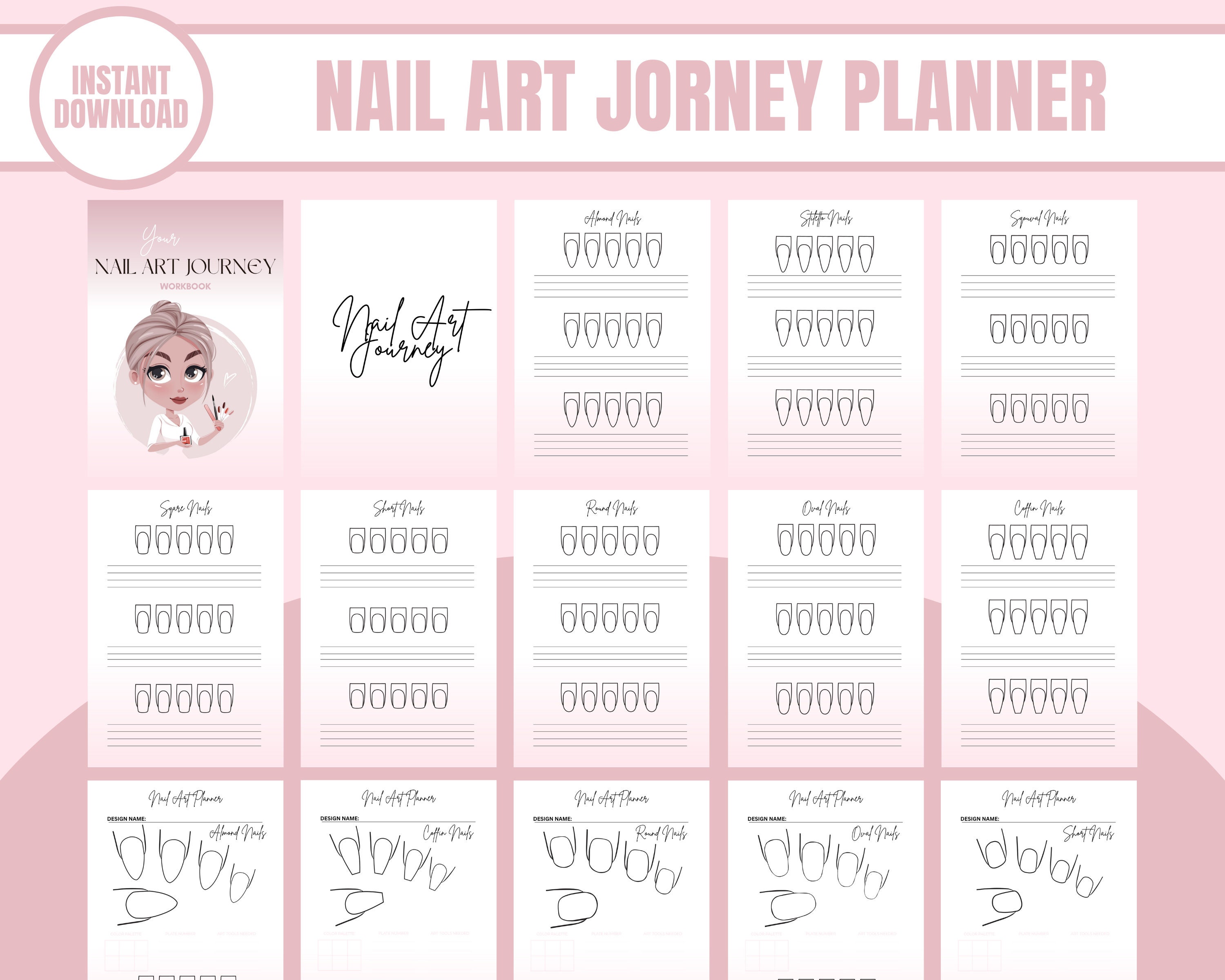 Nail Art Journey Workbook Nail Artist Editable Guide Nail - Etsy