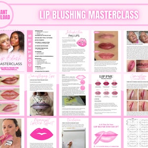 Lip Blush Training Course Manual, Editable in Canva, PMU Masterclass, Permanent Makeup, Student ...