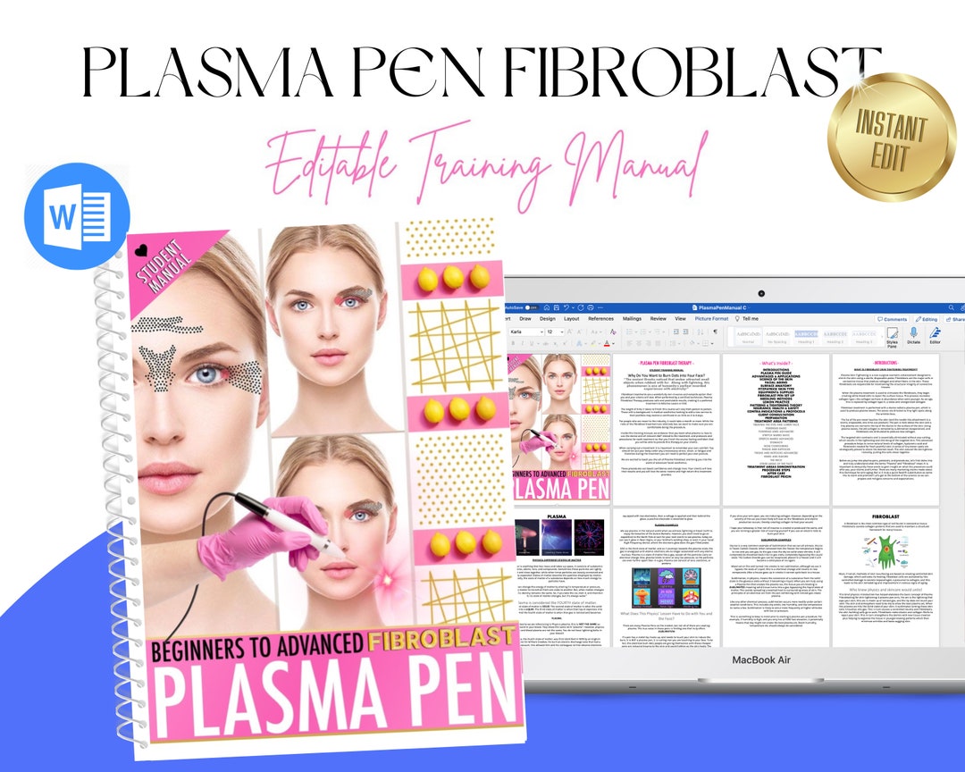 Plasma Pen Fibroblast Training Manual, PDF, Editable, Skin Tightening ...