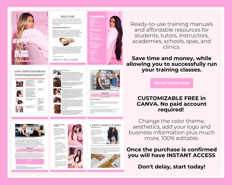 Hair Extensions Training Manual, All Systems, Methods & Techniques, Training Guide, Hair ...