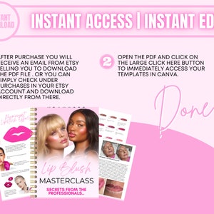 Lip Blush Training Course Manual, Editable in Canva, PMU Masterclass, Permanent Makeup, Student ...
