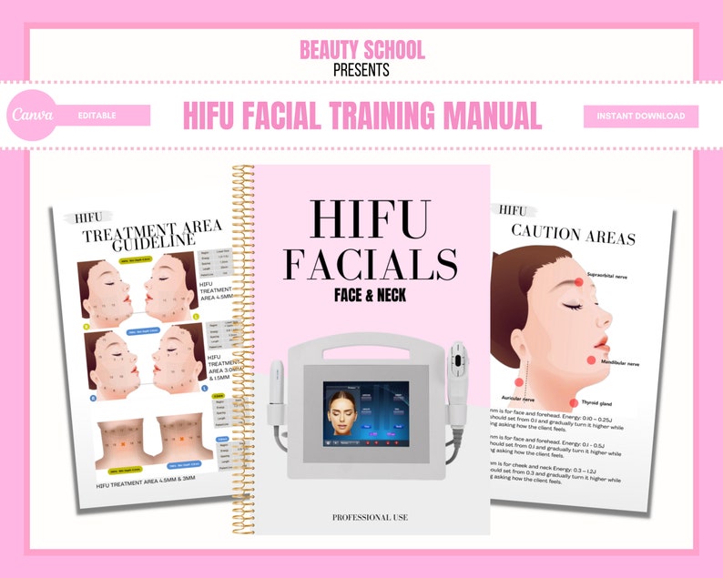 HIFU Training Manual, Advanced Facials Guide, HIFU Face, Hifu Neck, Training Ebook, Students ...