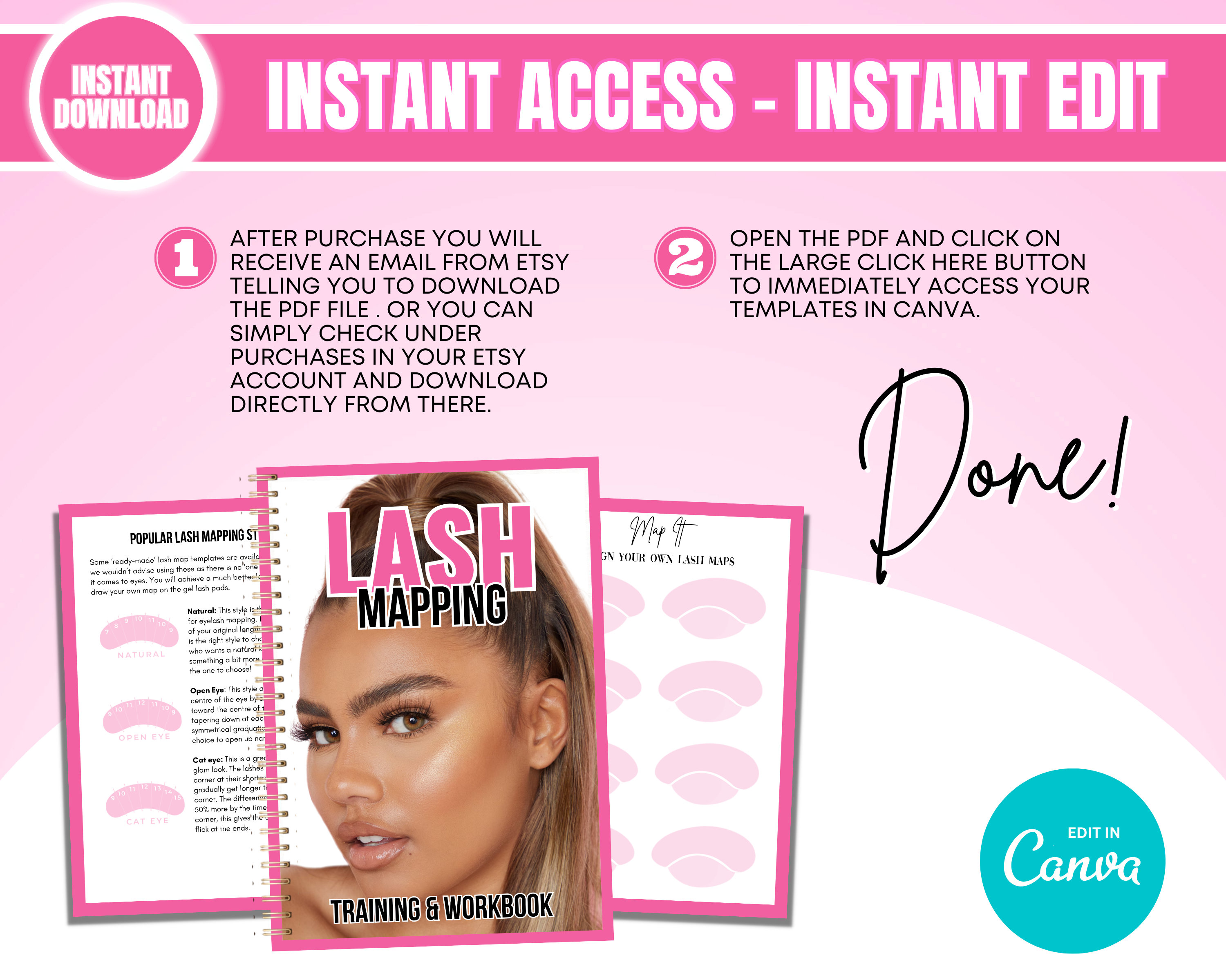 Lash Mapping Workbook, Lash Mapping Forms, Eyelash Extensions Practice ...