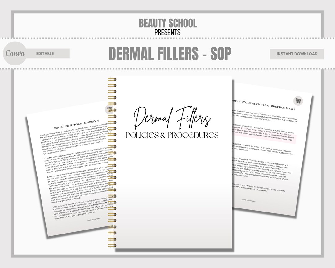 Dermal Fillers Policies & Procedures, Policy Documents, Procedure Forms ...