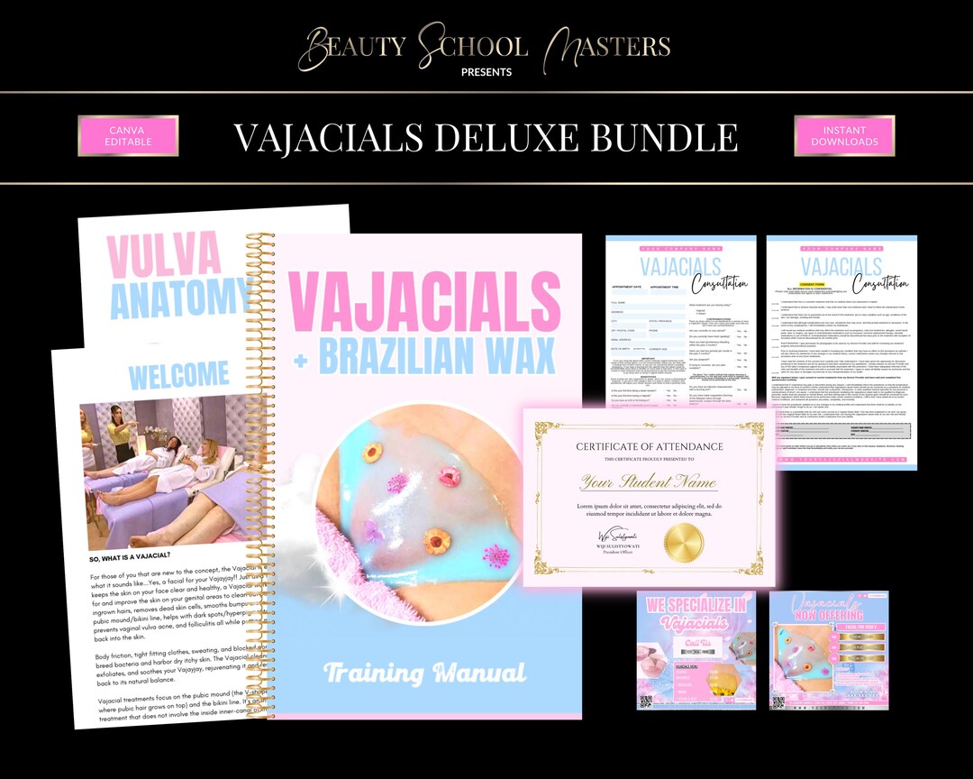 Vajacials Deluxe Training Manul, Flyers, Forms, Includes Brazilian ...