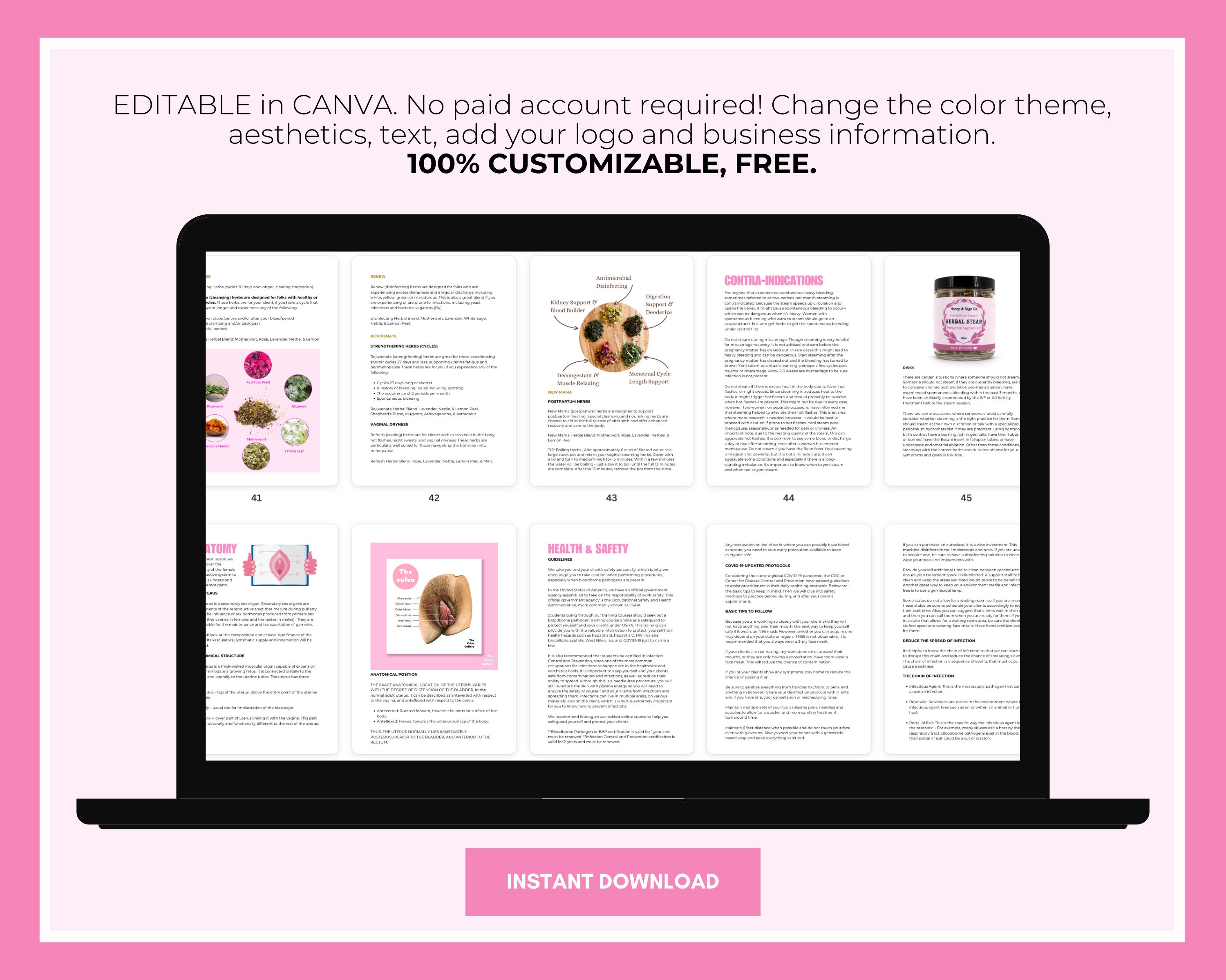 Yoni Steam Training Manual and Flyers, Yoni Consent Form, Vaginal Steaming, Yoni Steam Course ...