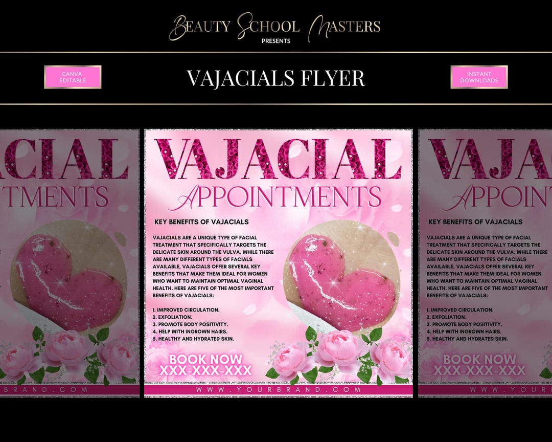 Vajacials Flyer, Social Media Template, Editable in Canva (instant ...