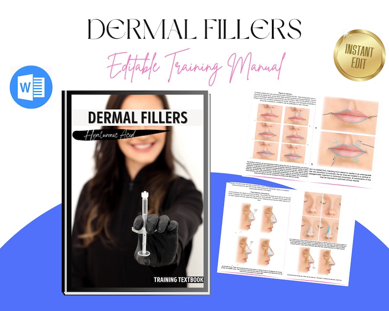 Dermal Fillers Training Manual Guide, Facial Fillers Editable Training ...